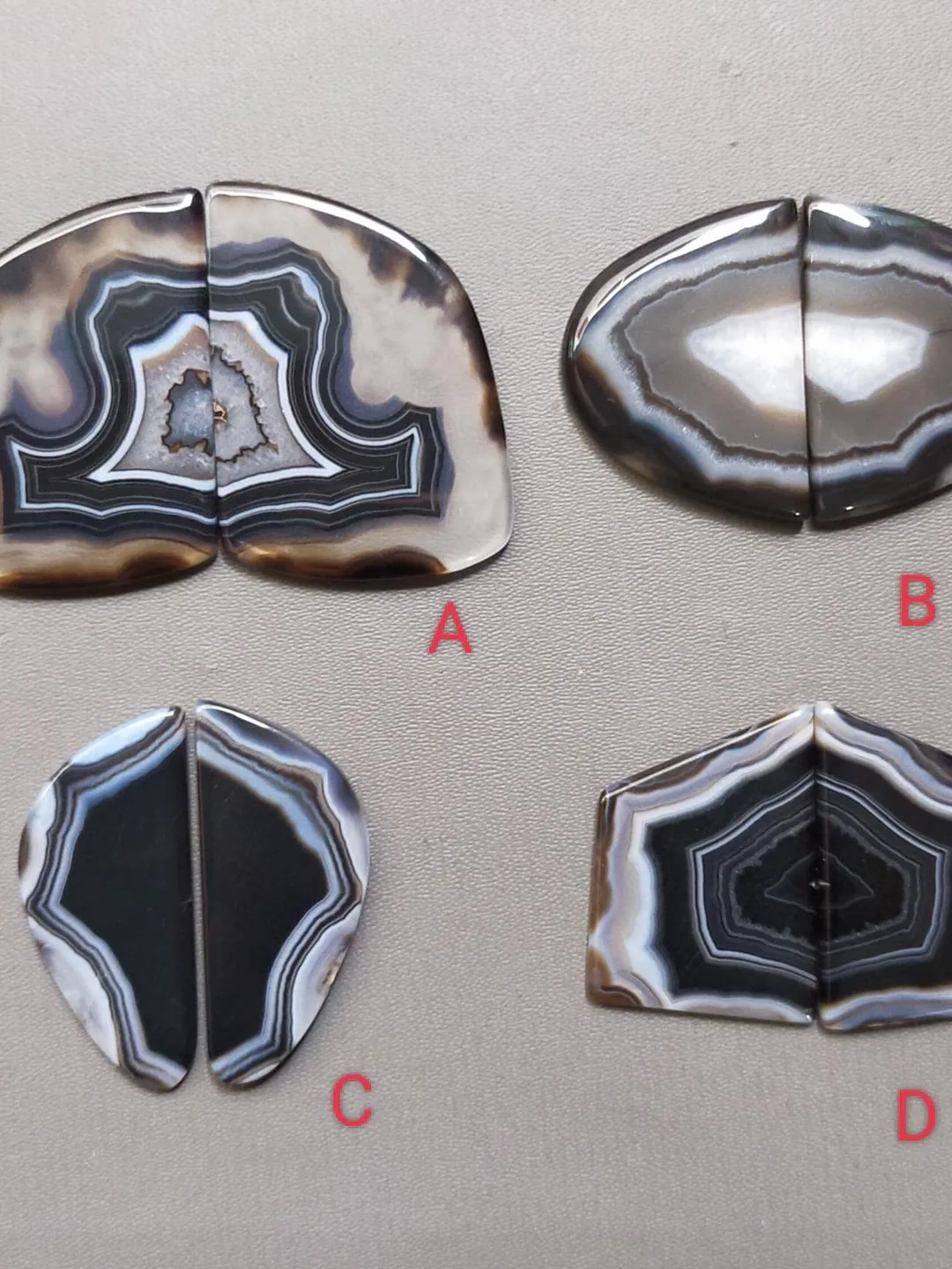 Natural Black Banded Agate Cabochon: Handmade Gemstone