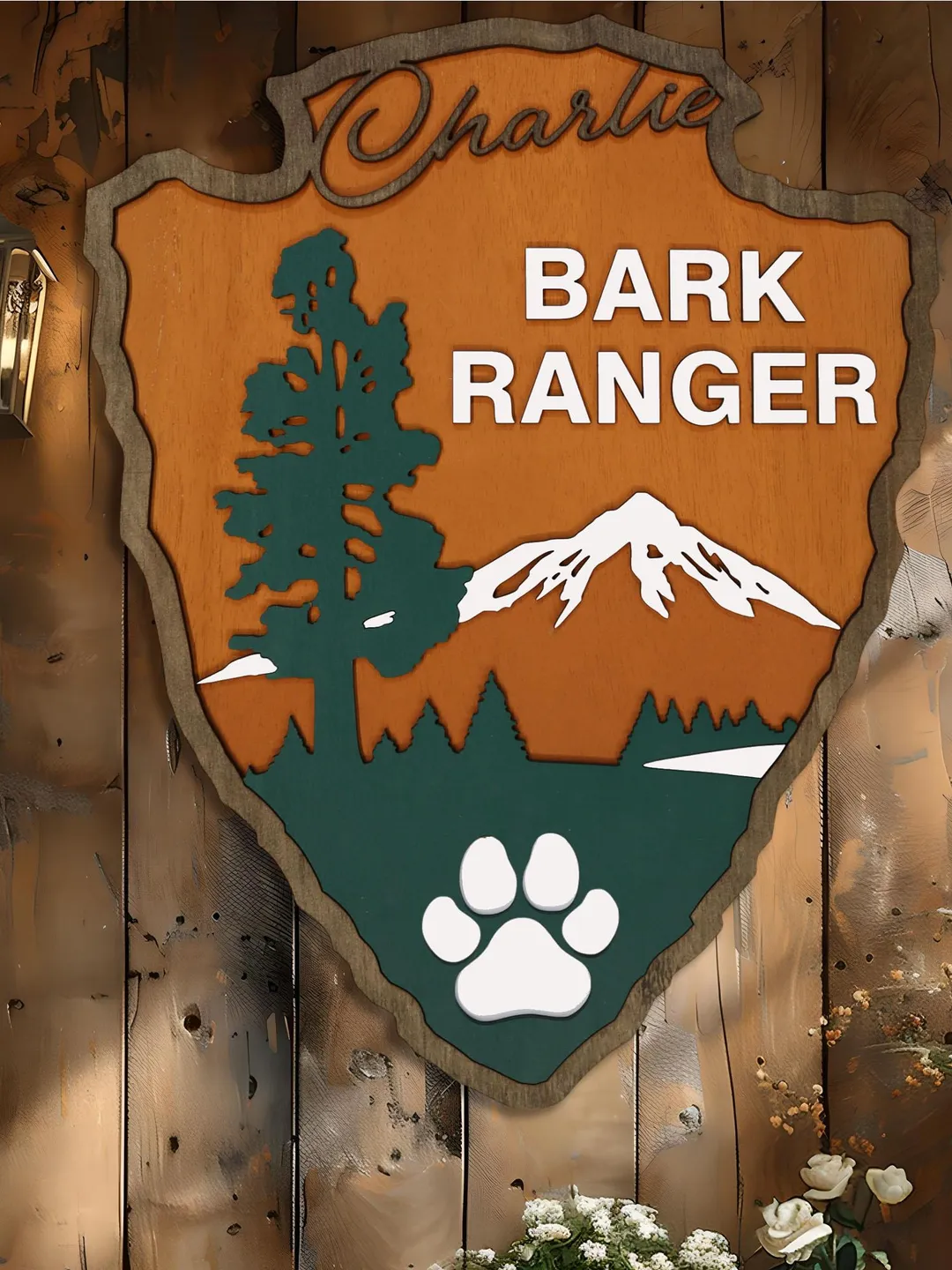 Personalized Bark Ranger Sign: National Park Arrowhead, Camping Decor