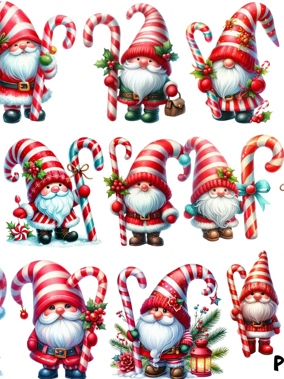 Christmas Digital Clipart. Mr. Mrs. Claus gnomes. Christmas gnome ...