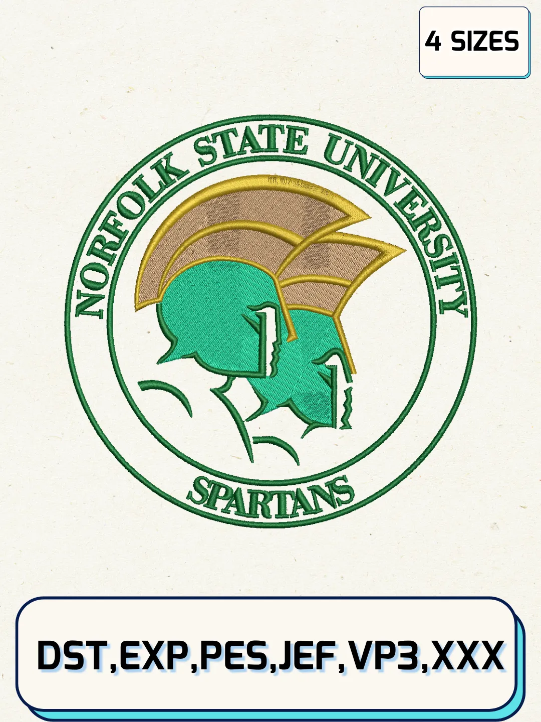 Norfolk State Spartans Logos Embroidery Design Files, NCAA Logos ...