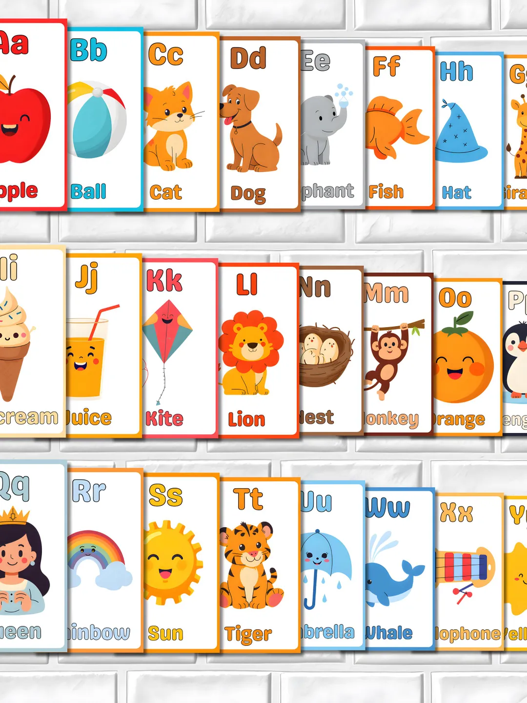 26 abc flashcards, alphabet flash cards, kids colors alphabet ...