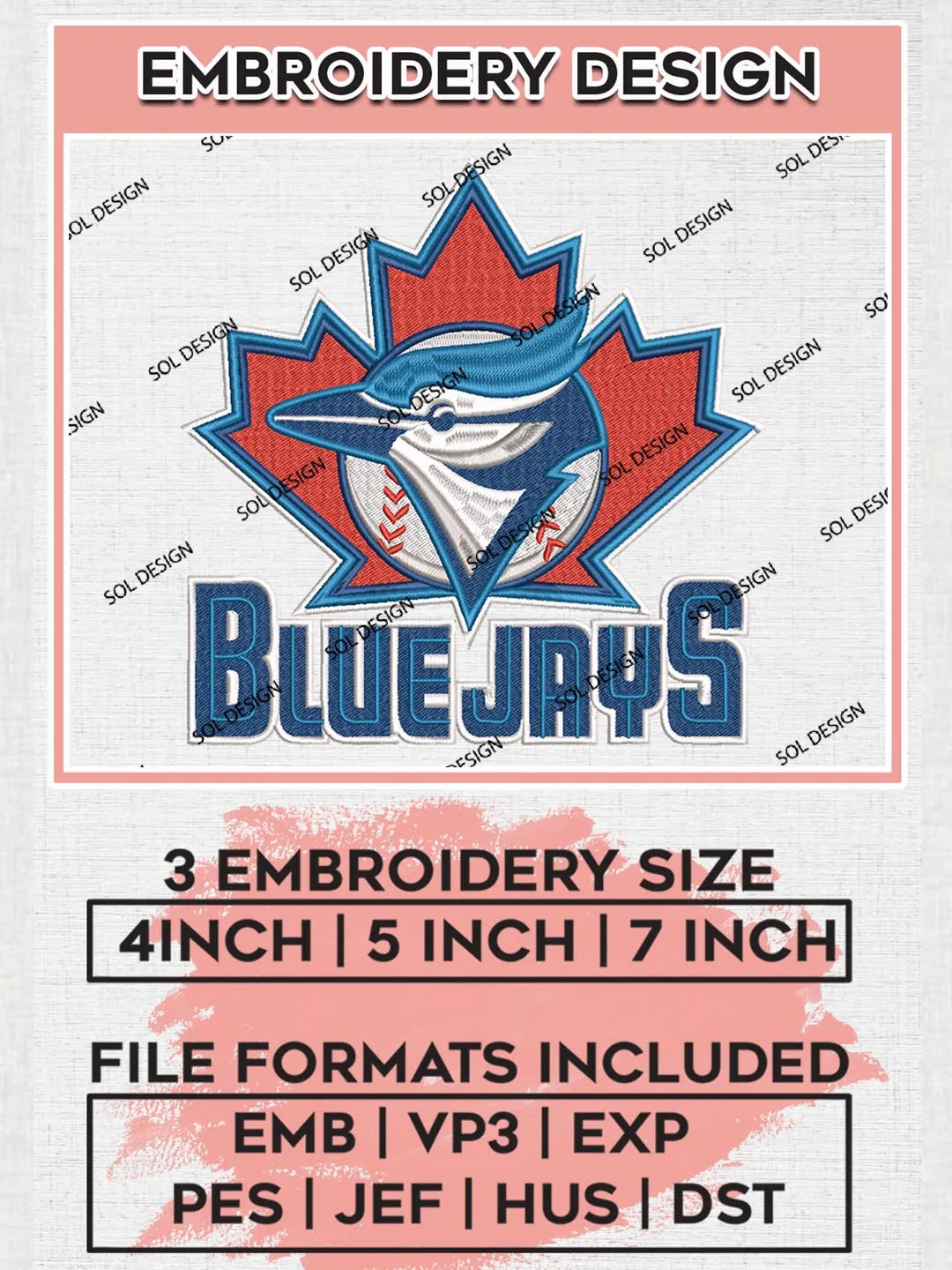 MLB Blue Jays Logo Embroidery Design Files, MLB Toronto Blue Jays Team ...