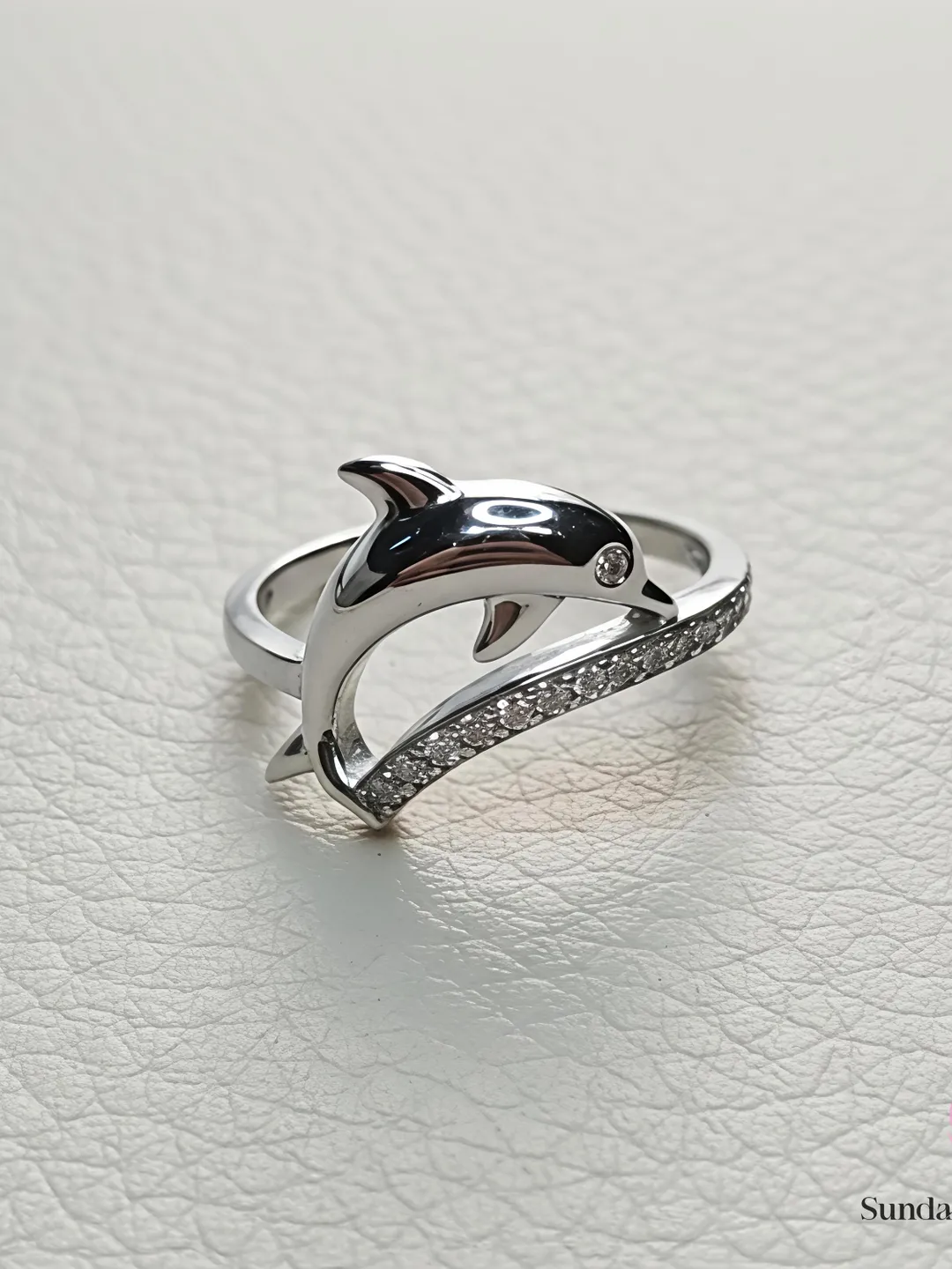 Modern Bypass Statement Ring 925 Silver Round Moissanite Lab Diamond