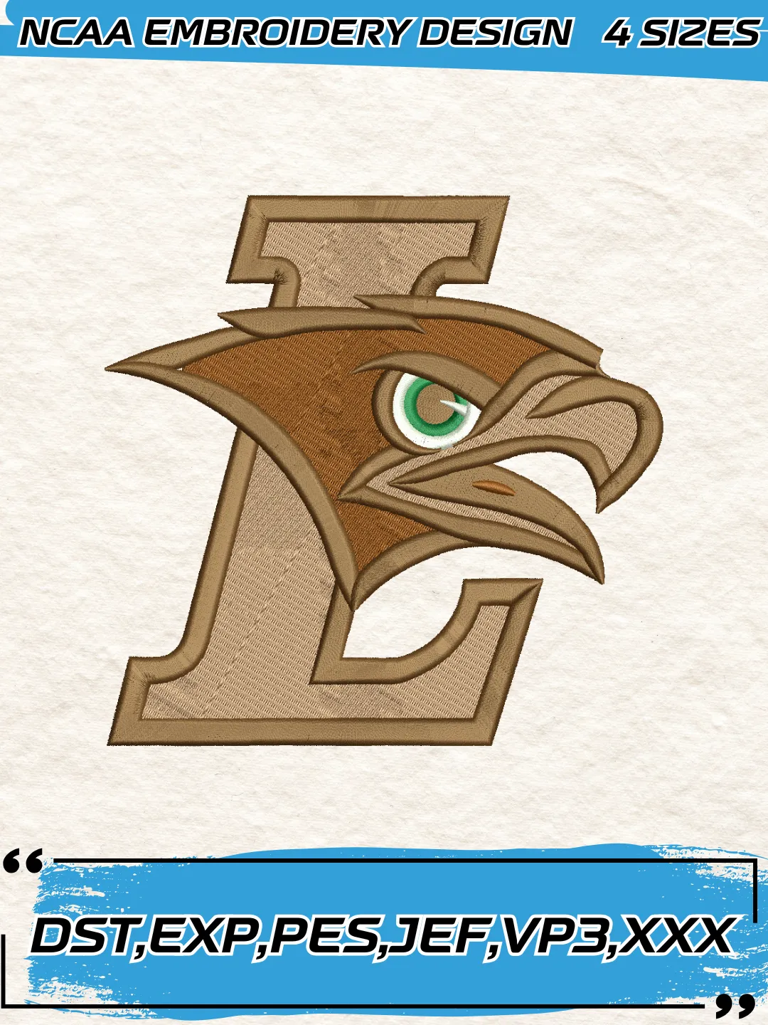 Lehigh Mountain Hawks Logos Embroidery Design Files, NCAA Logos ...