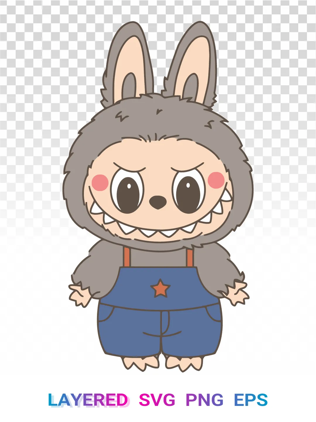 Labubu SVG, The Monsters Face PNG, Pop Mart Clipart Cricut