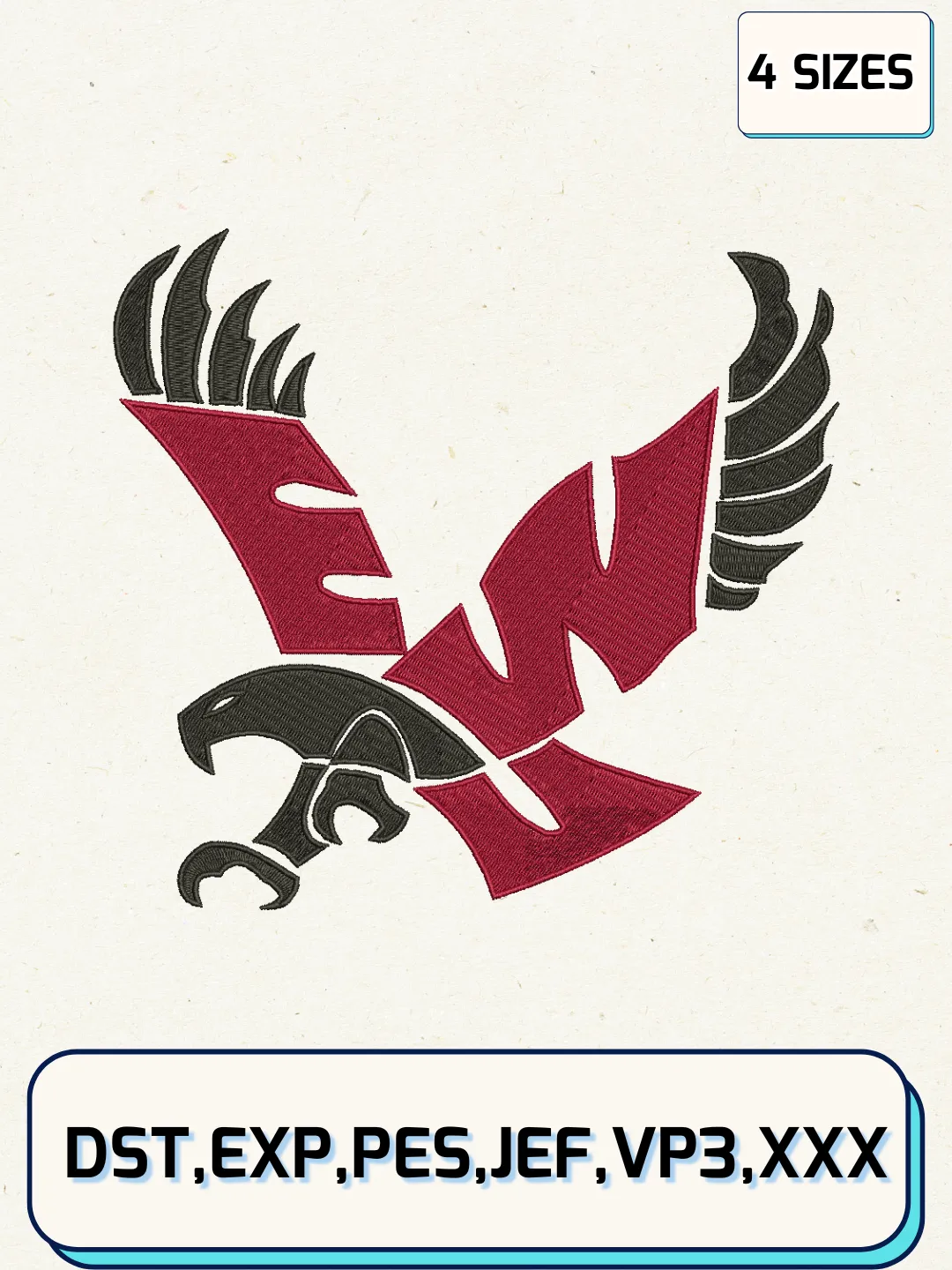 Eastern Washington Logos Embroidery Design Files, NCAA Logos Embroidery ...