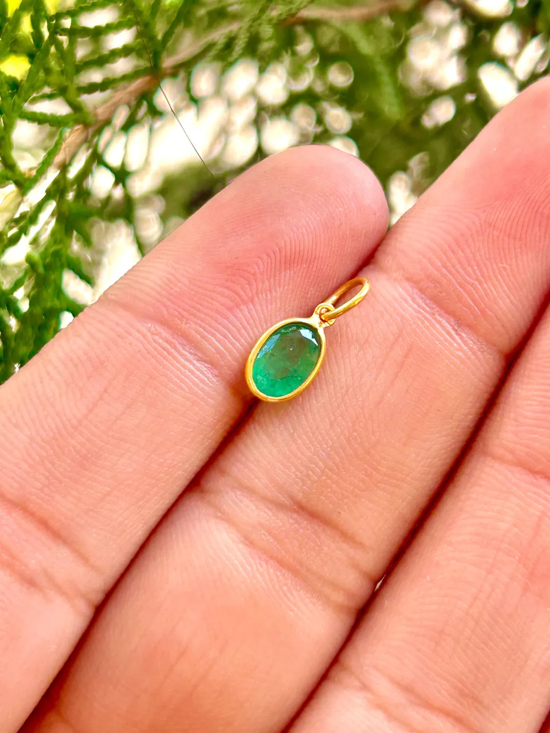 Natural Emerald Pear Cut Charm 5x7mm, May Birthstone Pendant, 925 ...