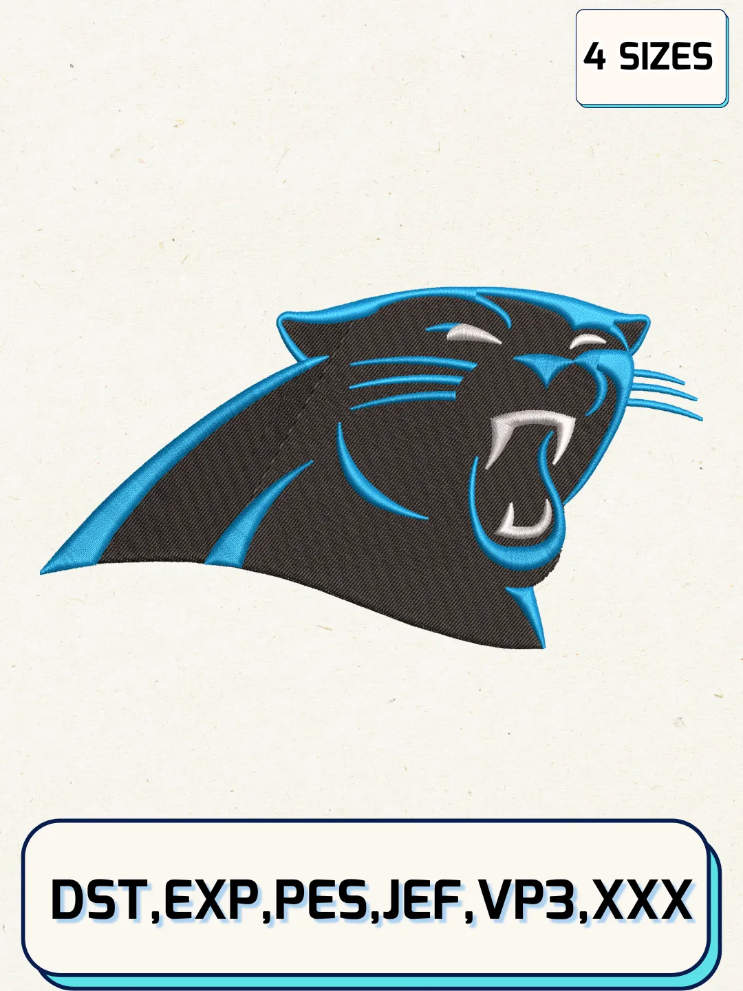 Carolina Panthers Embroidery Design Files, NFL Logos Embroidery Designs ...