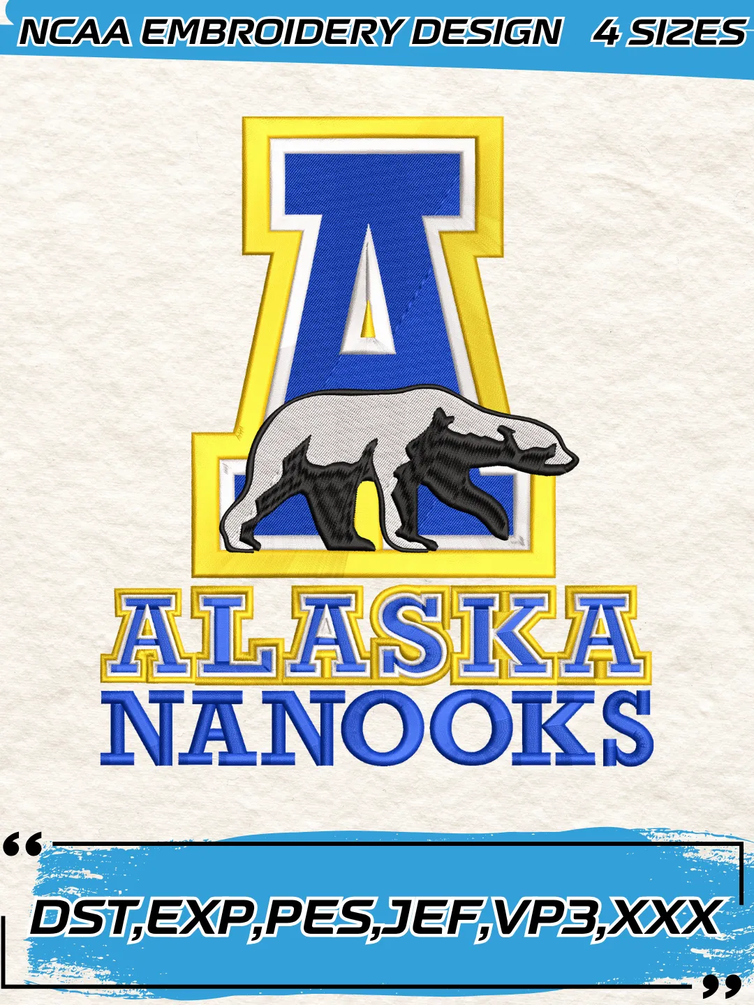 Alaska Nanooks Logos Embroidery Designs,NCAA Logo Embroidery Design ...