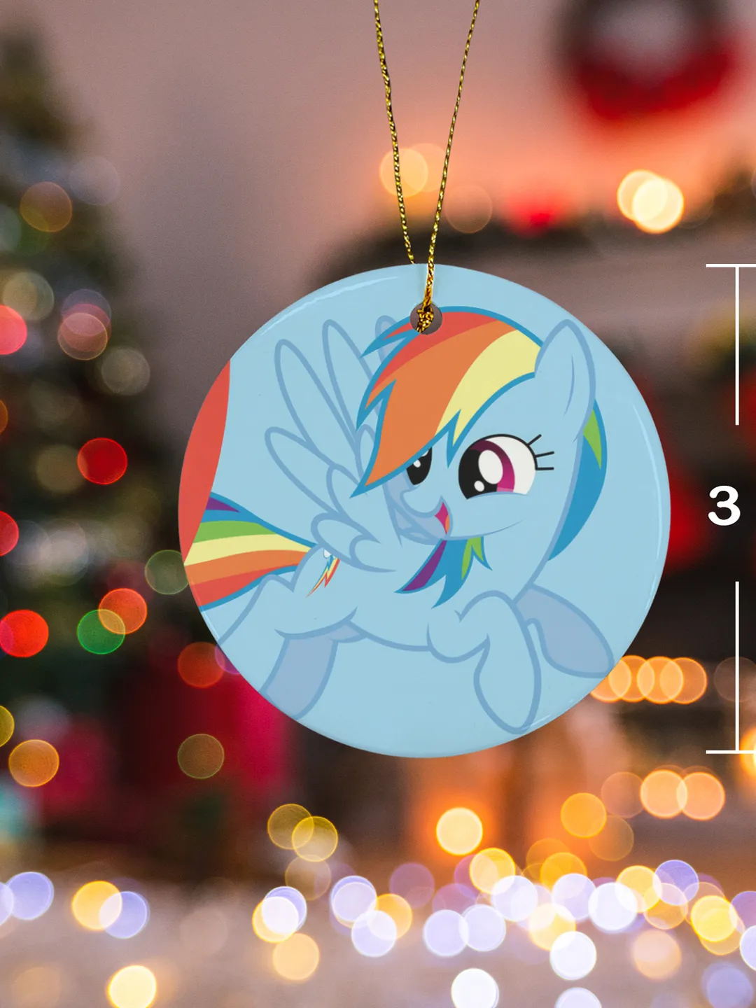 Rainbow Dash Christmas Ceramic Ornament