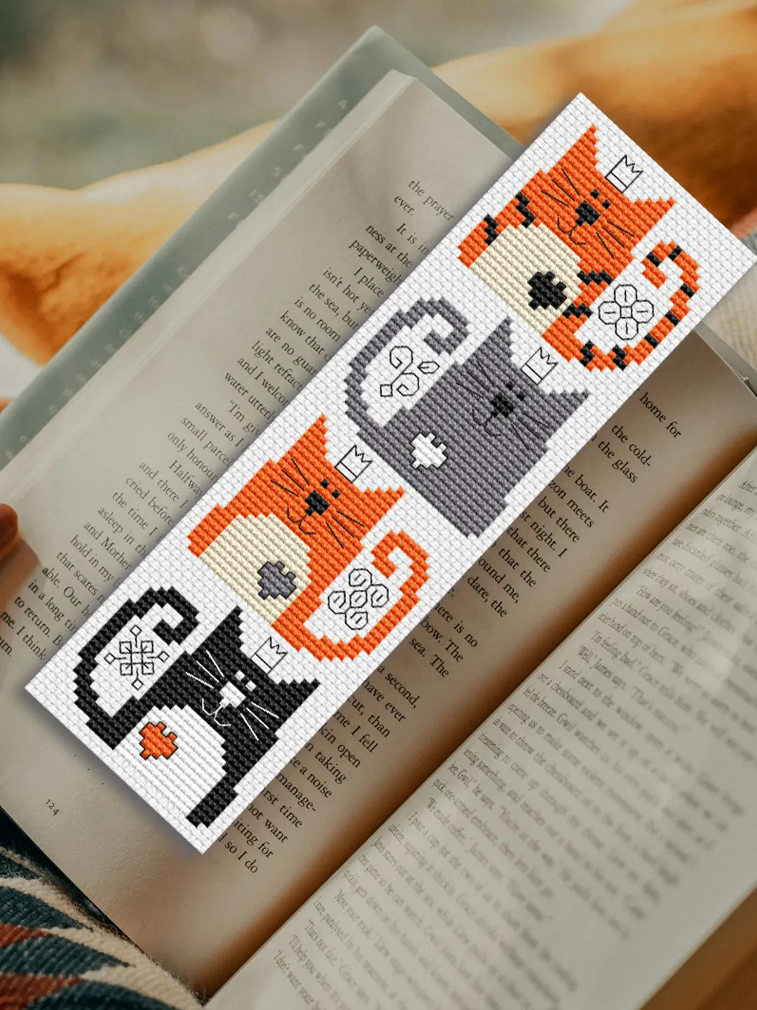 Cute Cats cross stitch bookmark pattern