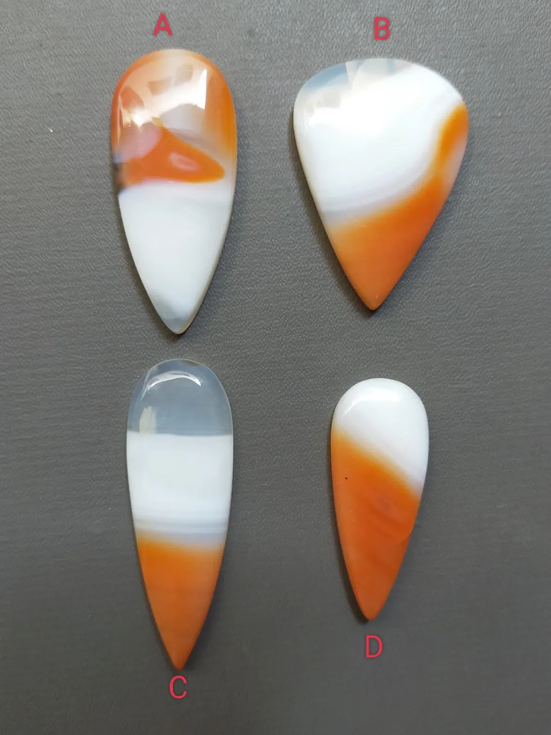 Handmade Banded Agate Cabochon: Natural Gemstone Pear