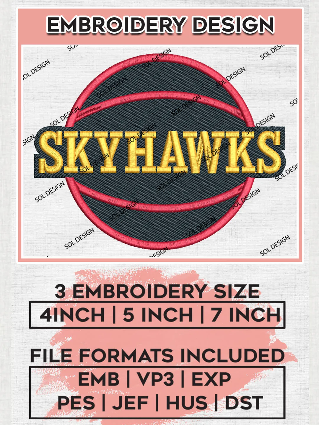 College Park Skyhawks Team Ball Logo Wordmark Embroidery Designs, NBA G ...