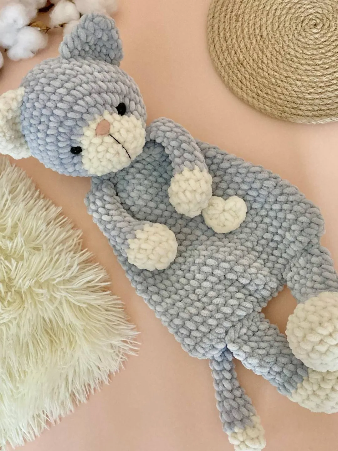Crochet cat snuggler pattern Amigurumi lovey tutorial Crochet kitty ...