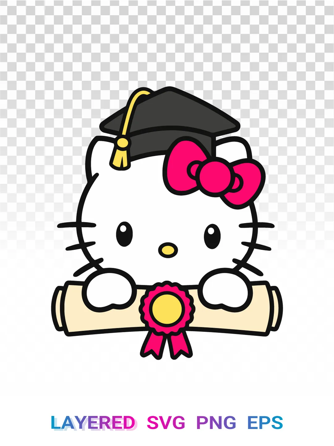 The Ultimate Cute Kirby Holding Diploma for Gamer Graduation Caps