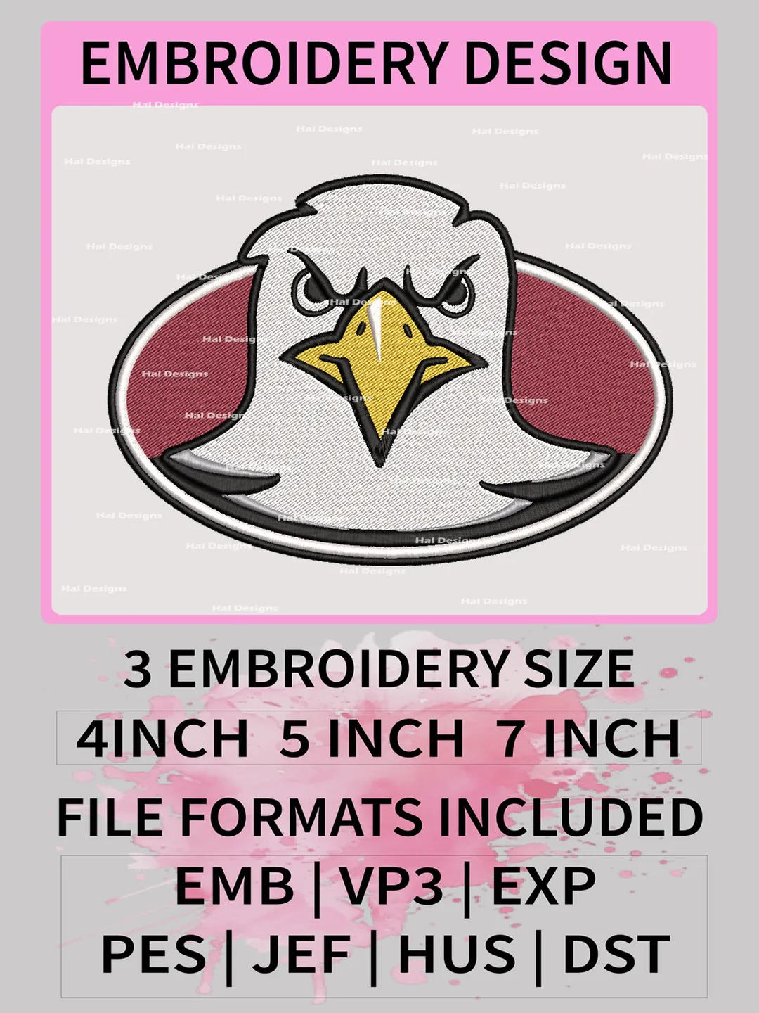 NCAA Boston College Eagles Embroidery File, 3 Sizes, 6 Formats, NCAA ...