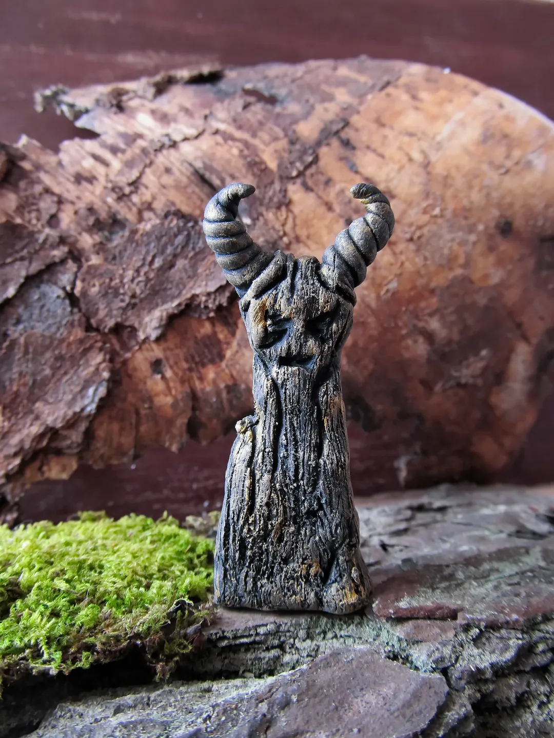 Horned God Demon Witch doll Altar pagan Decor Statue Ooak Occult Symbol ...