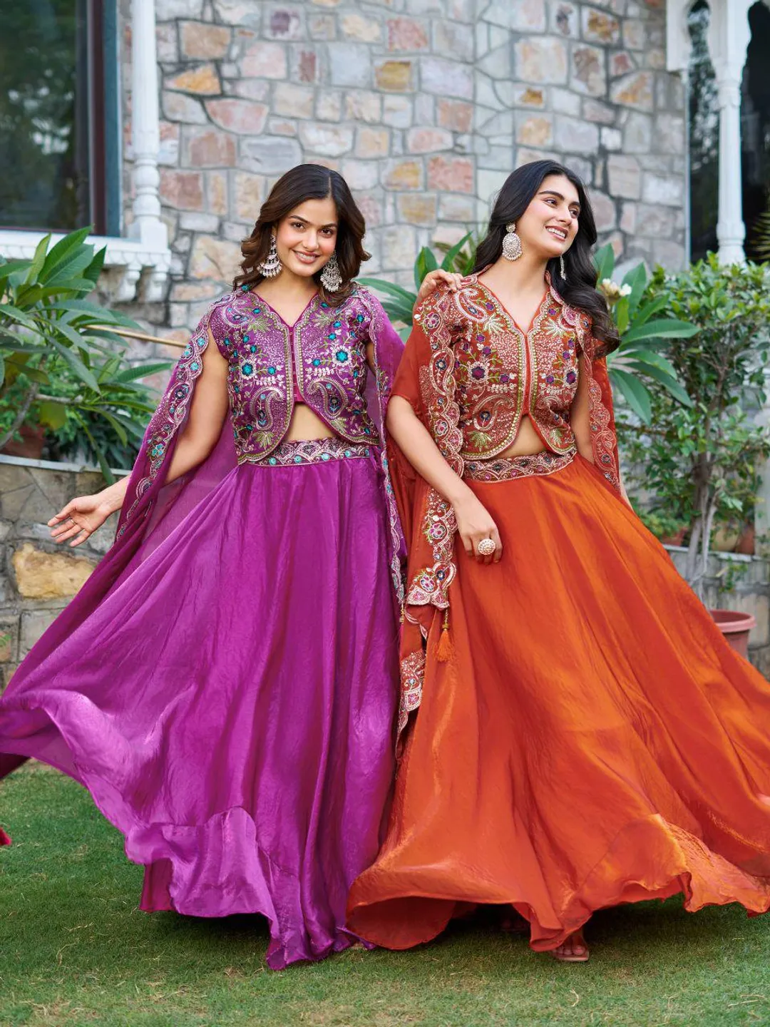 Pure Fendy Silk Lehenga Choli Embroidery Sequins Thread Work 9 Meter ...