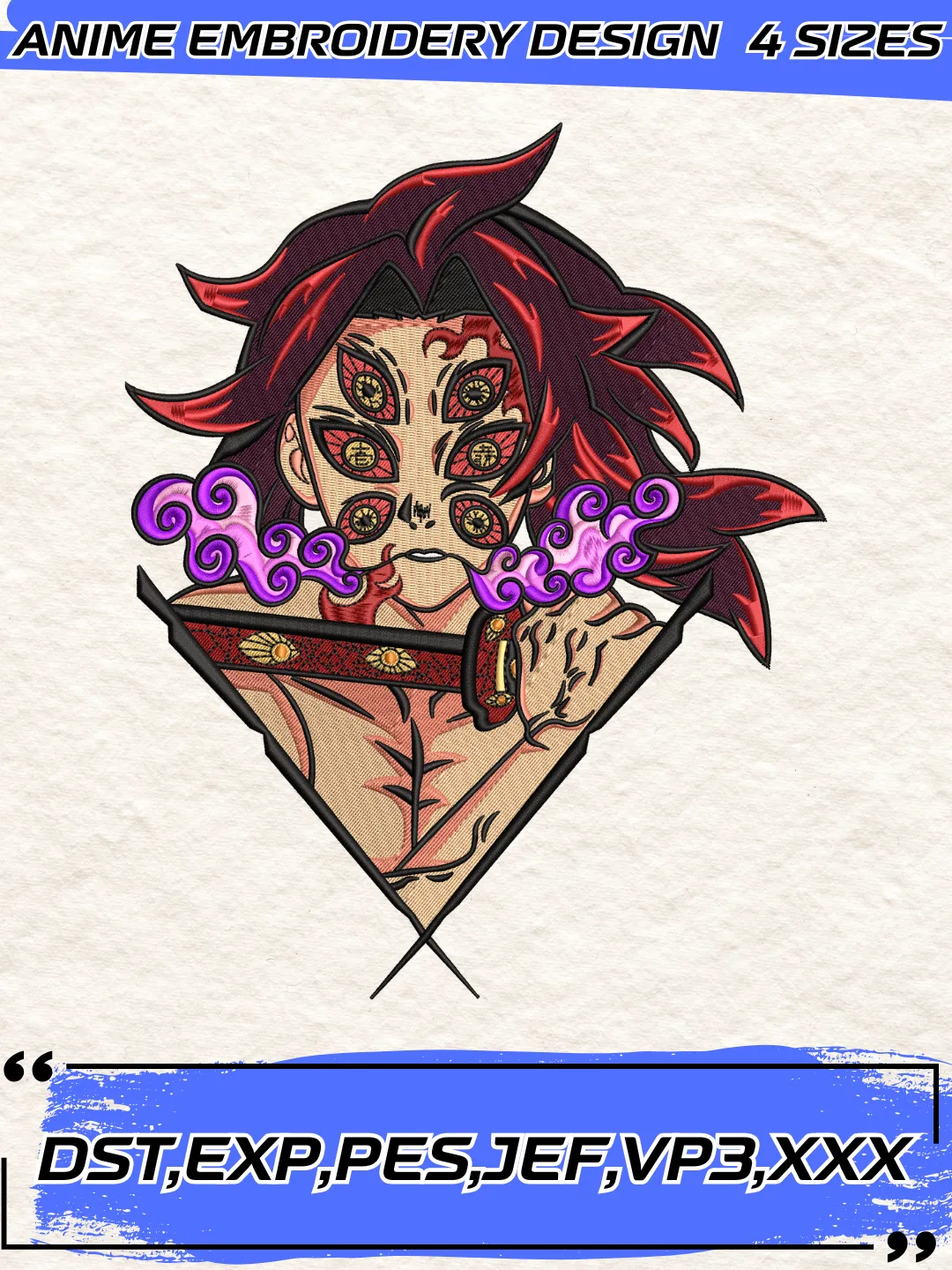 Inosuke v2 Embroidery Design File/ Kimetsu no yaiba Anime Embroidery ...