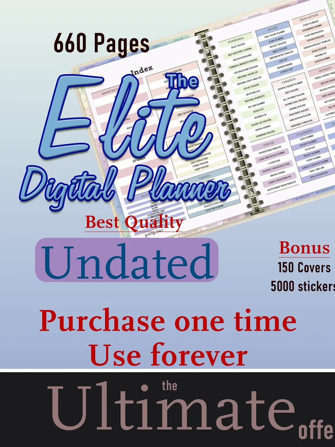 Undated Digital Planner: All-in-One Weekly & Daily Journal (Digital ...