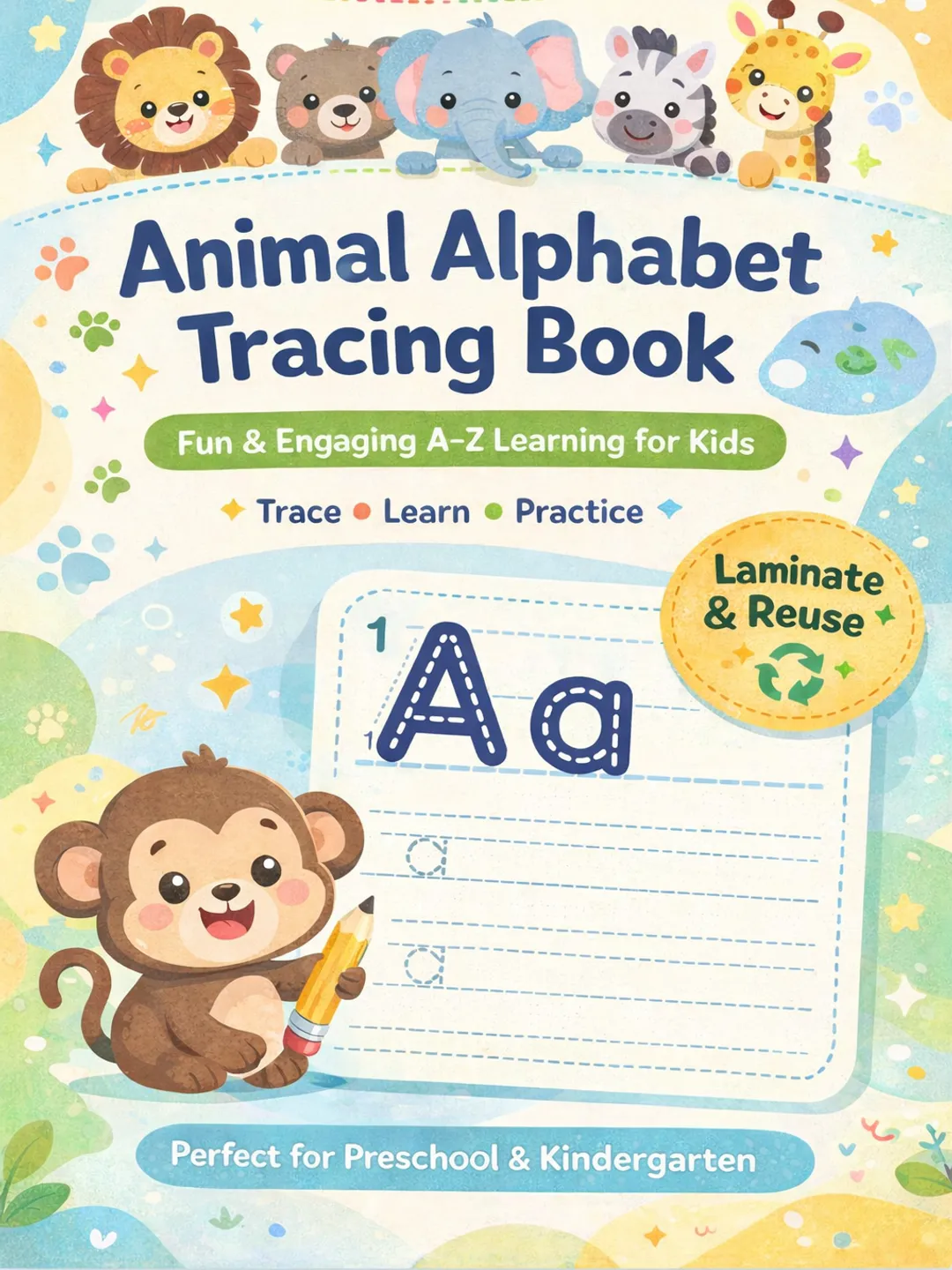 Animal Alphabet Tracing Book | A–Z Printable Worksheets for Kids ...