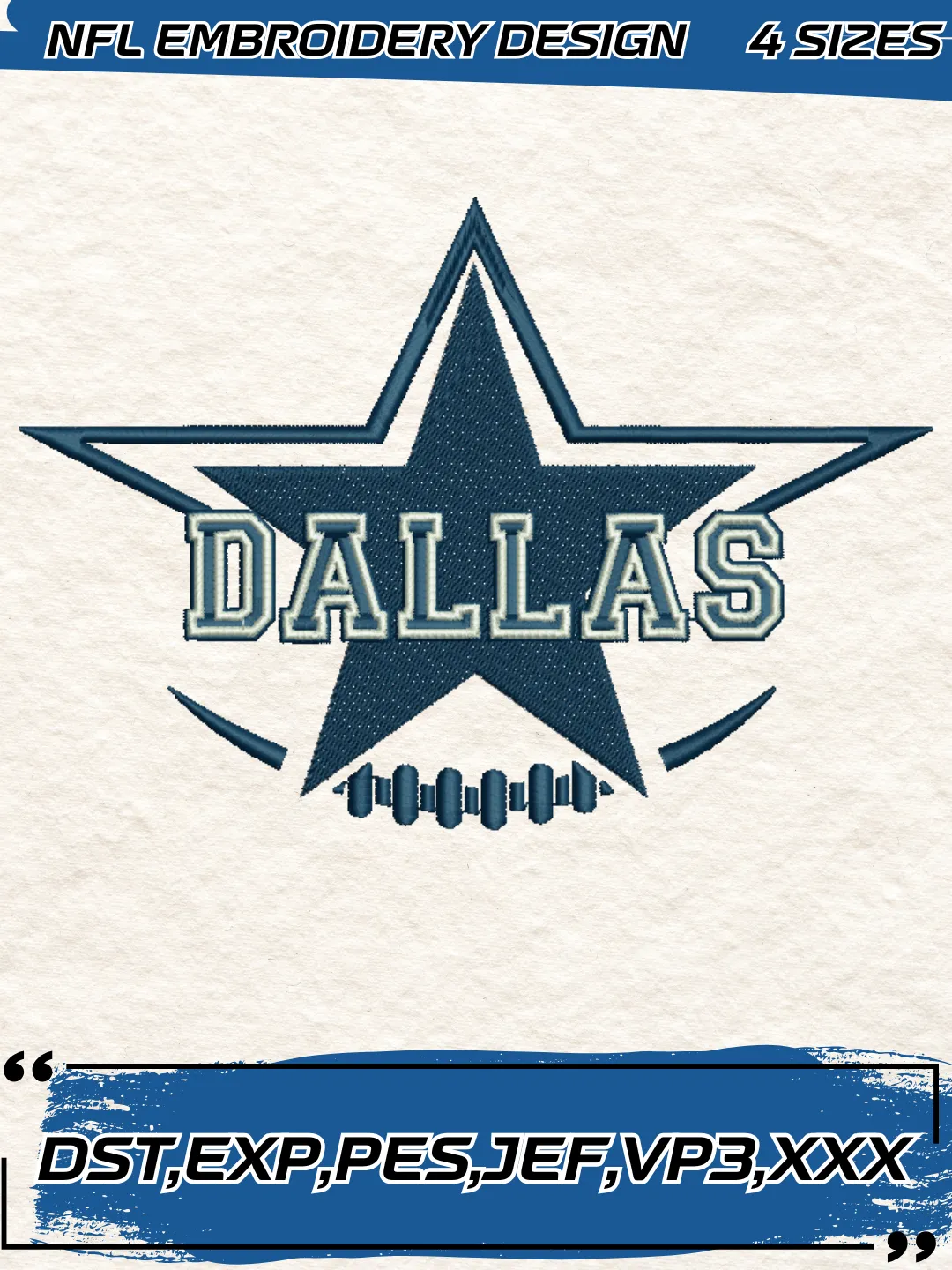 Dallas Football Star Embroidery Designs, Football Team NFL Machine ...