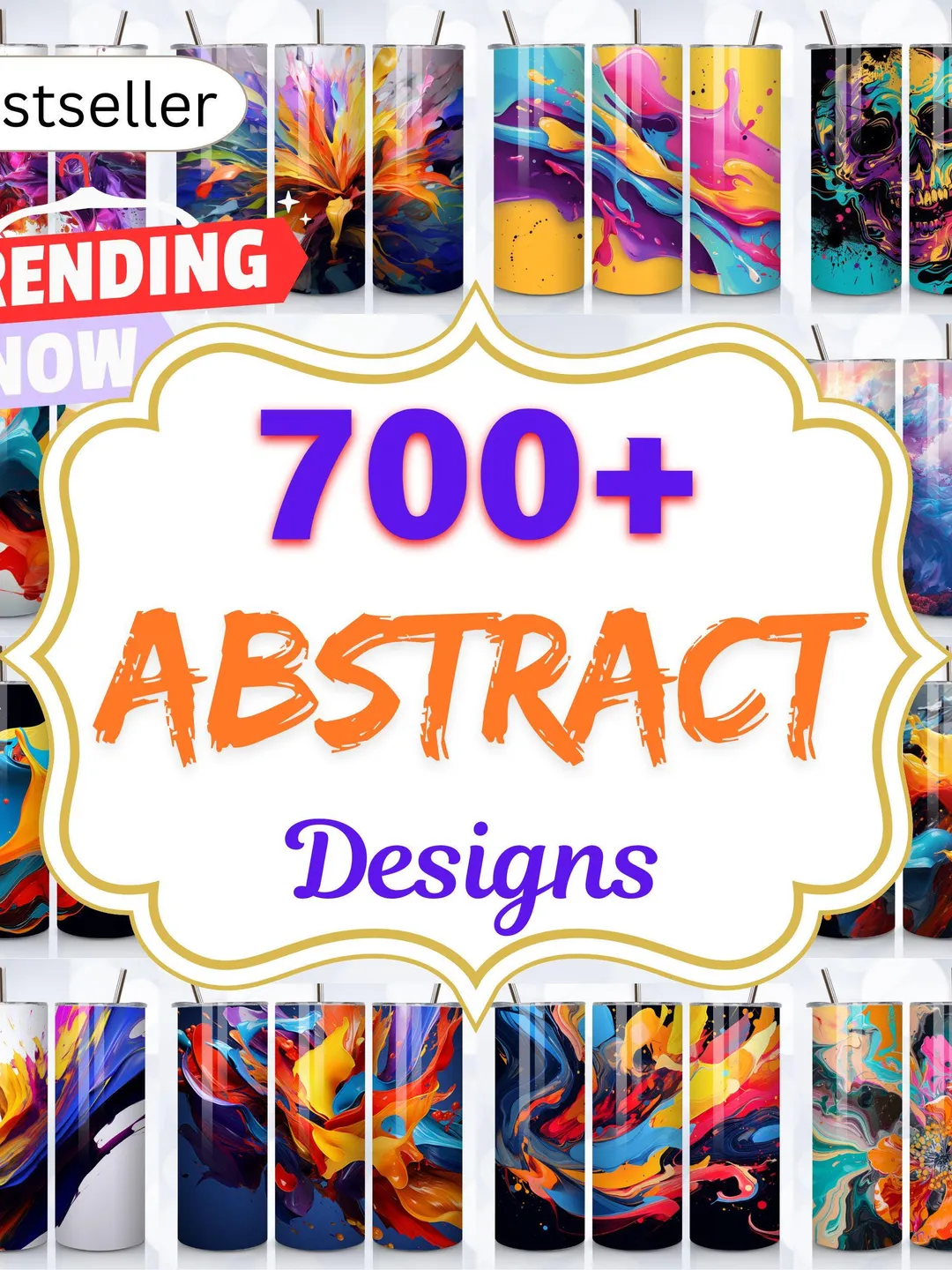 Abstract Tumbler Wraps: Geometric Sublimation Designs (PNG Digital ...