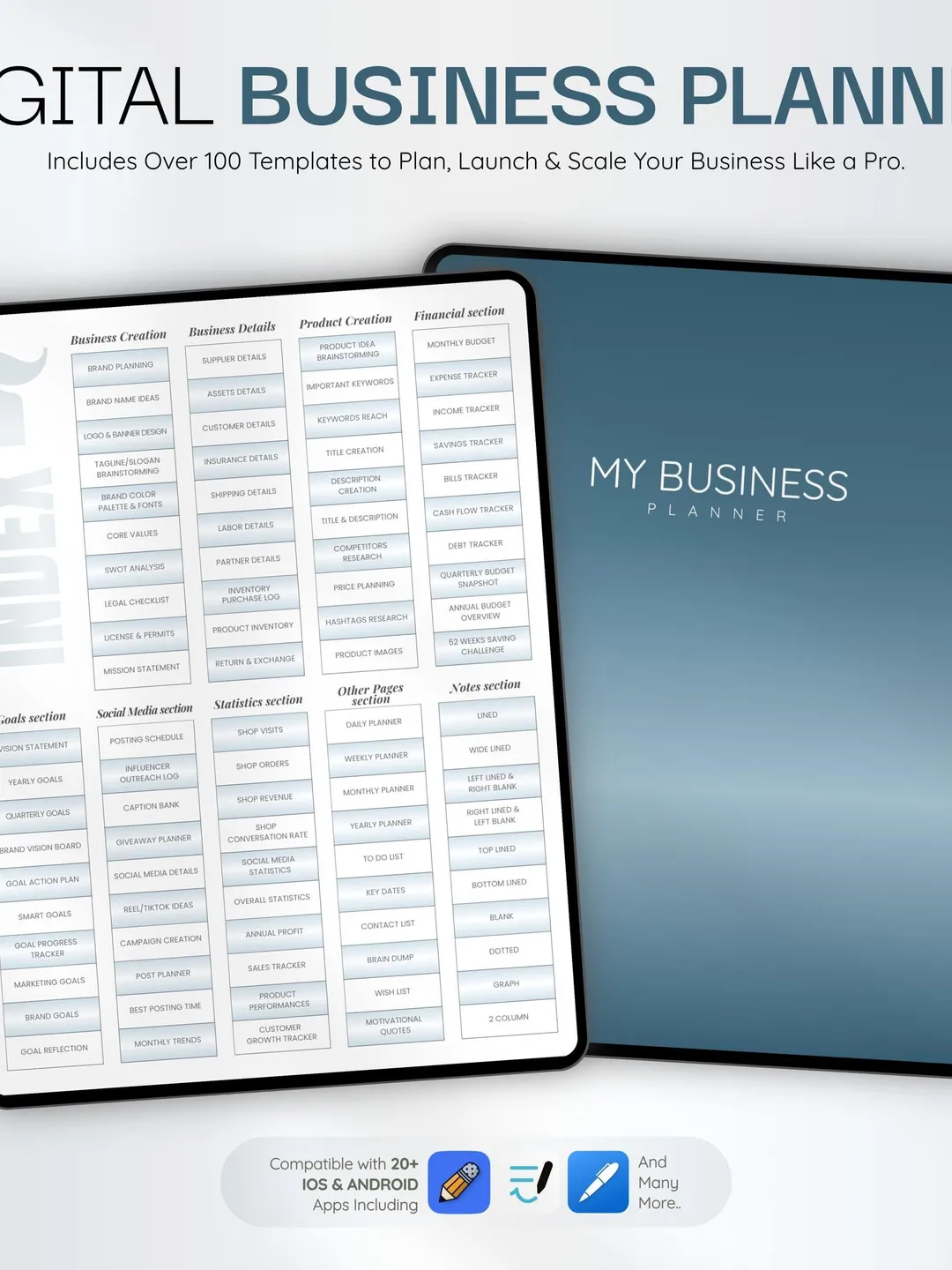 Digital Business Planner | Social Media, Content & Side Hustle | iPad ...