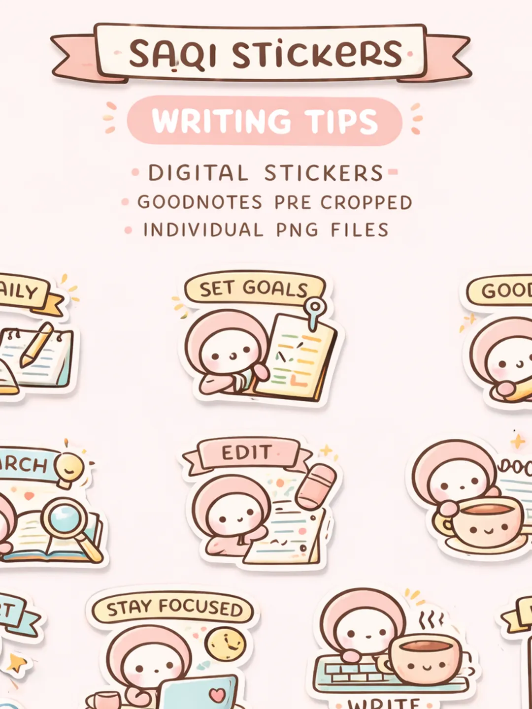 Saqi Writing Tips Sticker Pack
