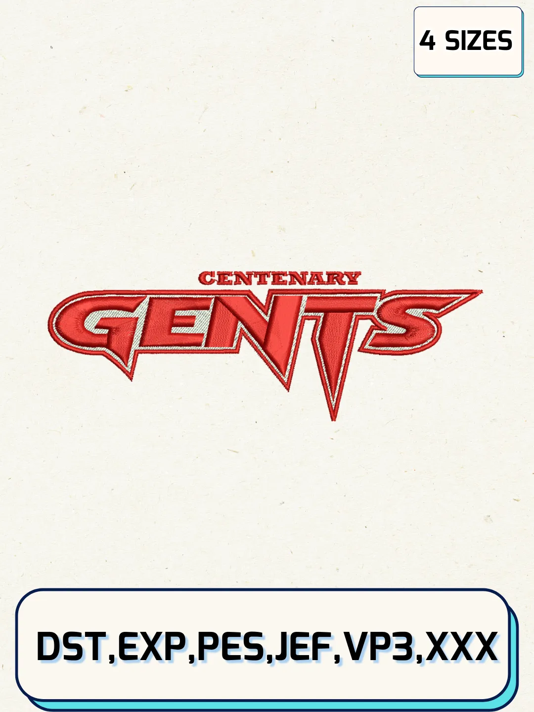 Centenary Gentlemen Embroidery Design Files, NCAA Logos Embroidery ...