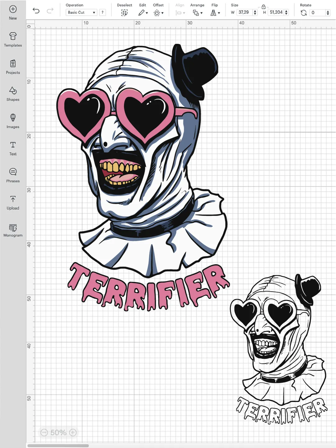 🎃 Terrifier Art the Clown SVG PNG Halloween Cricut