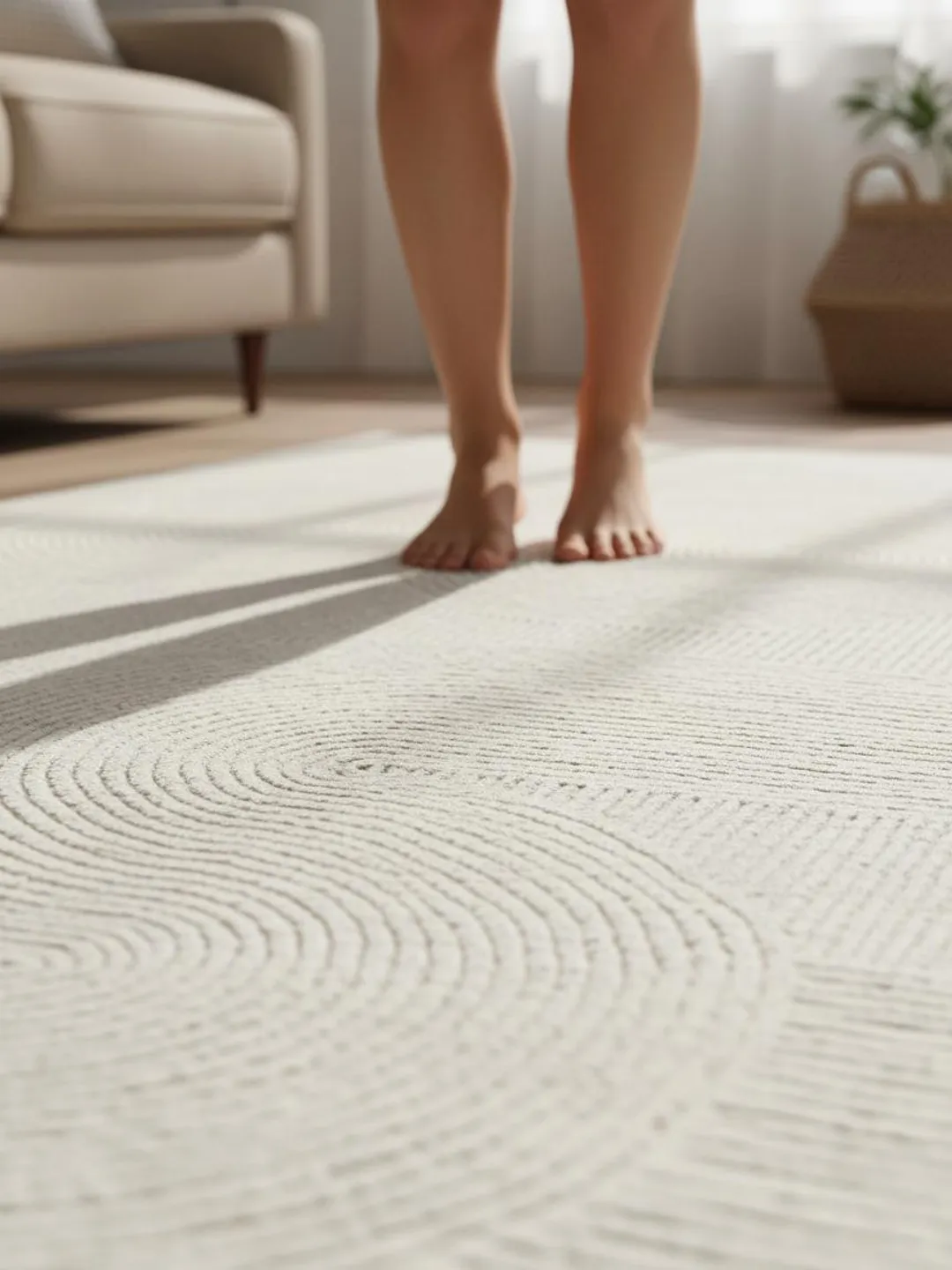 9x12 Large Hand-Knotted Wool Area Rug: 8x10 Ivory Grey Geometric ...