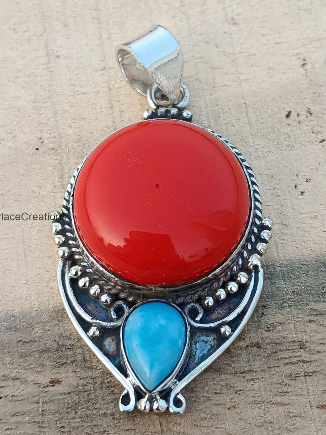 Beautiful Gifts Pendant, Handmade Pendant, Coral Gemstone Necklace, 925 ...