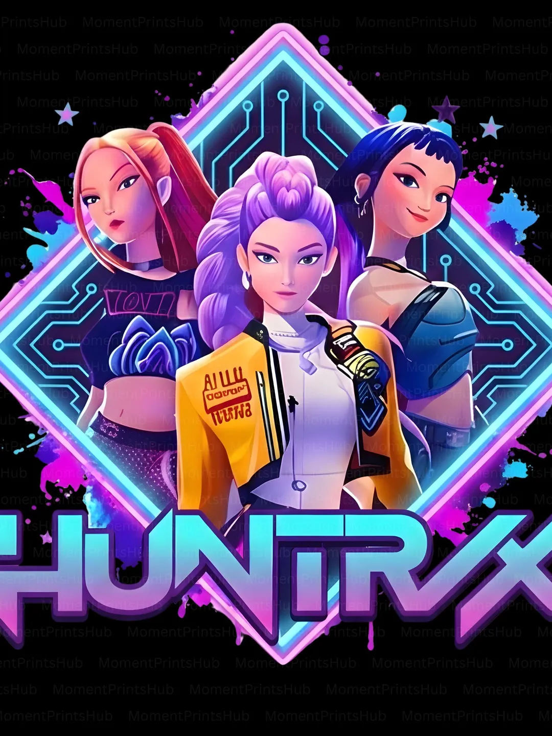 Kpop Demon Hunters SVG PNG, Huntrix Logo Layered Clipart