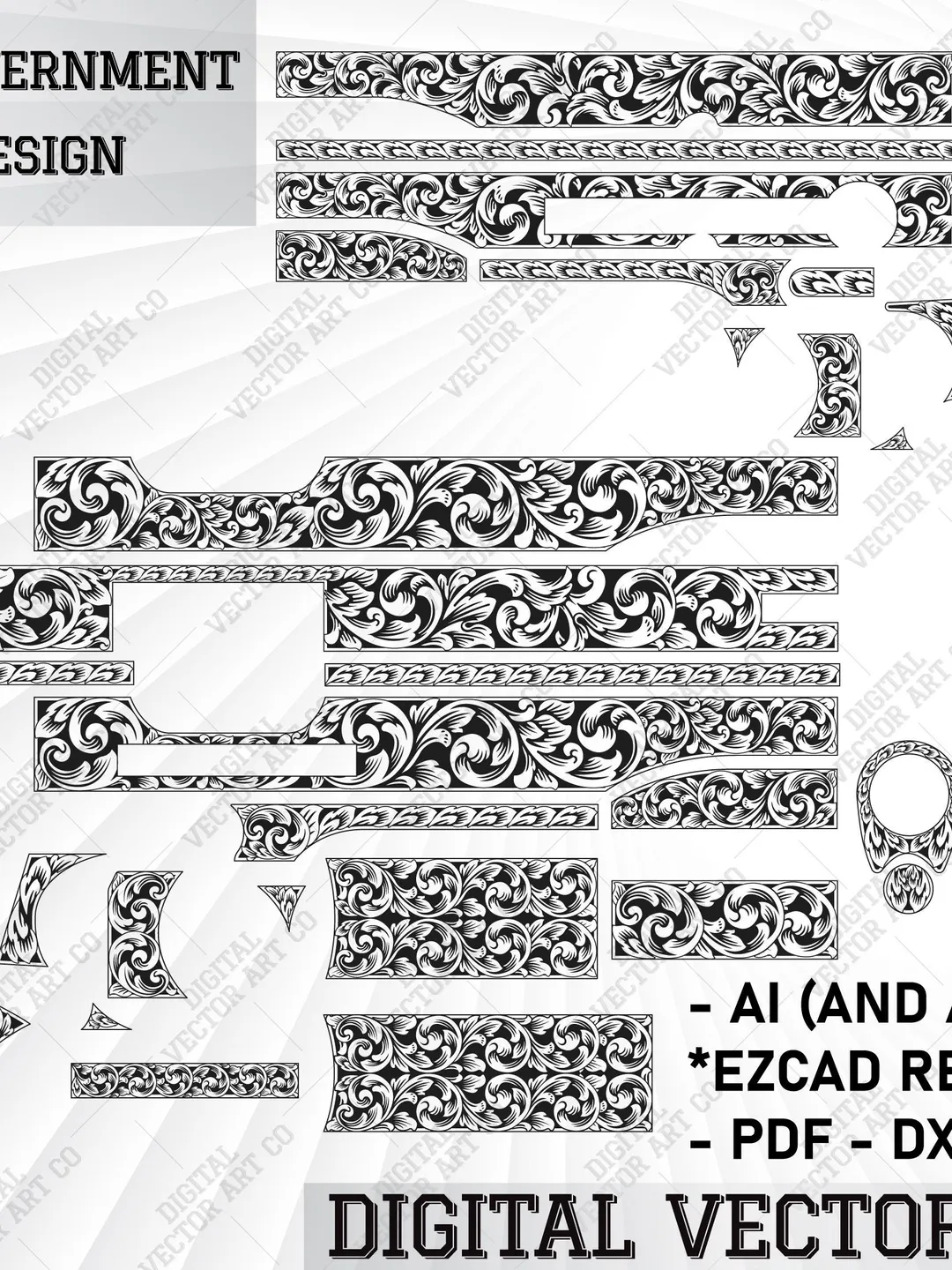 Colt 1911 Competition Scroll Design.patterns Stippling.svg patterns ...