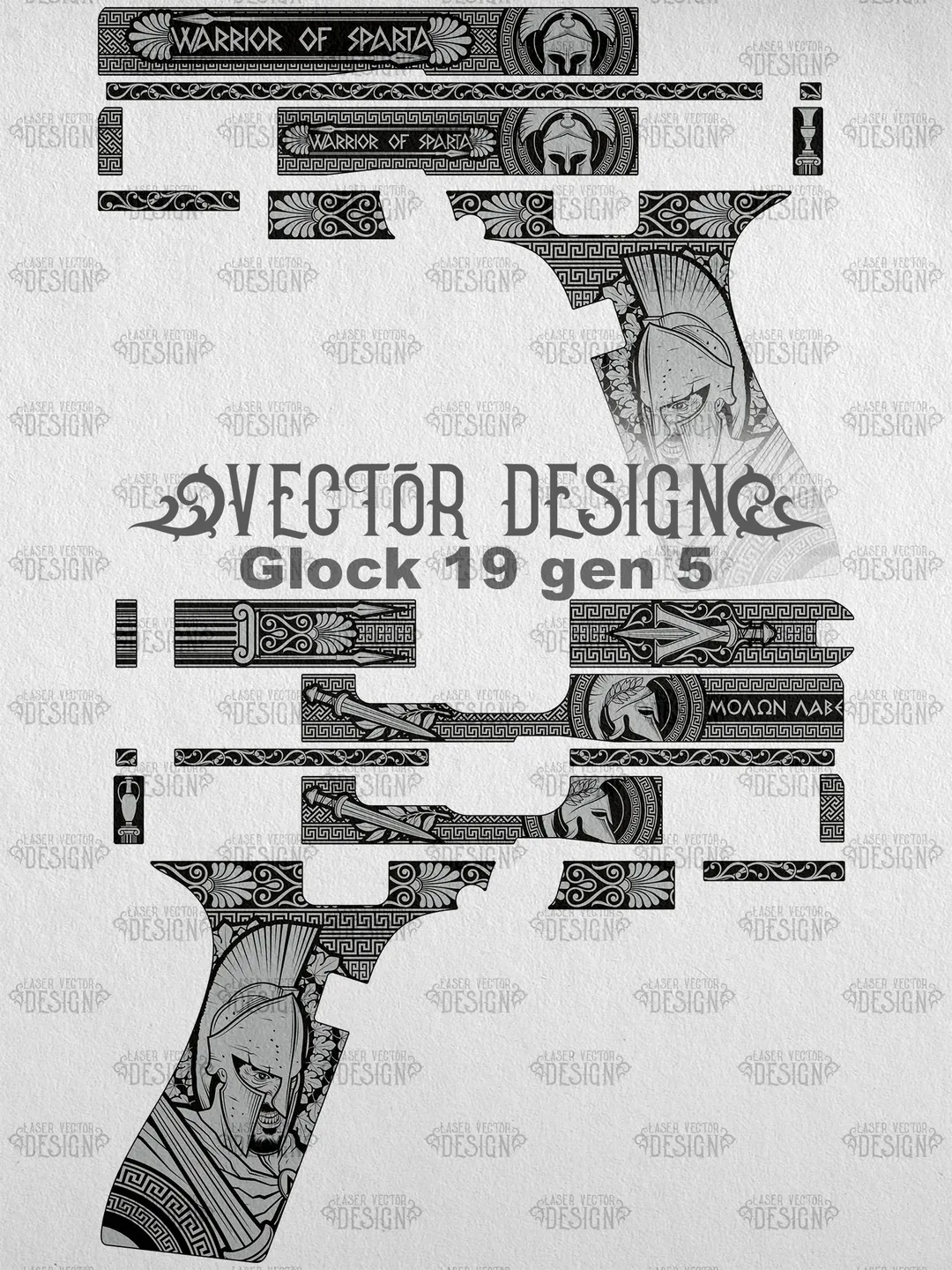 VECTOR DESIGN Glock 19 gen 5 Warrior of sparta