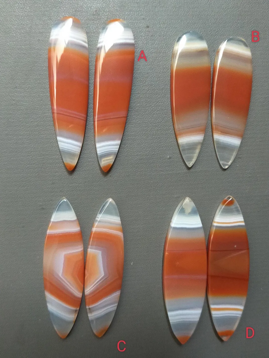 Handmade Banded Agate Cabochon: Natural Pear Gemstone