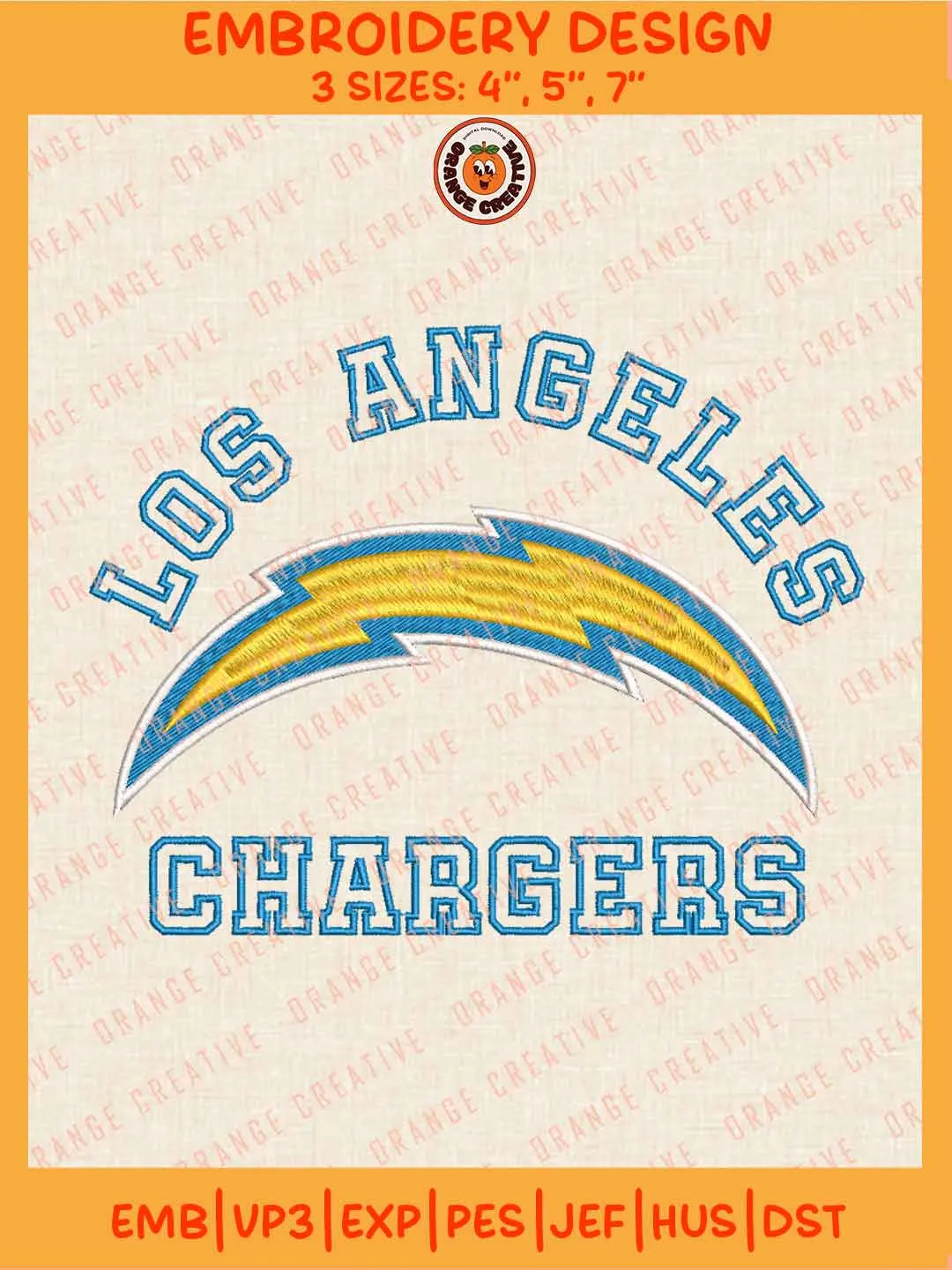 NFL Los Angeles Chargers Circle Logo Embroidery Designs, NFL Chargers ...