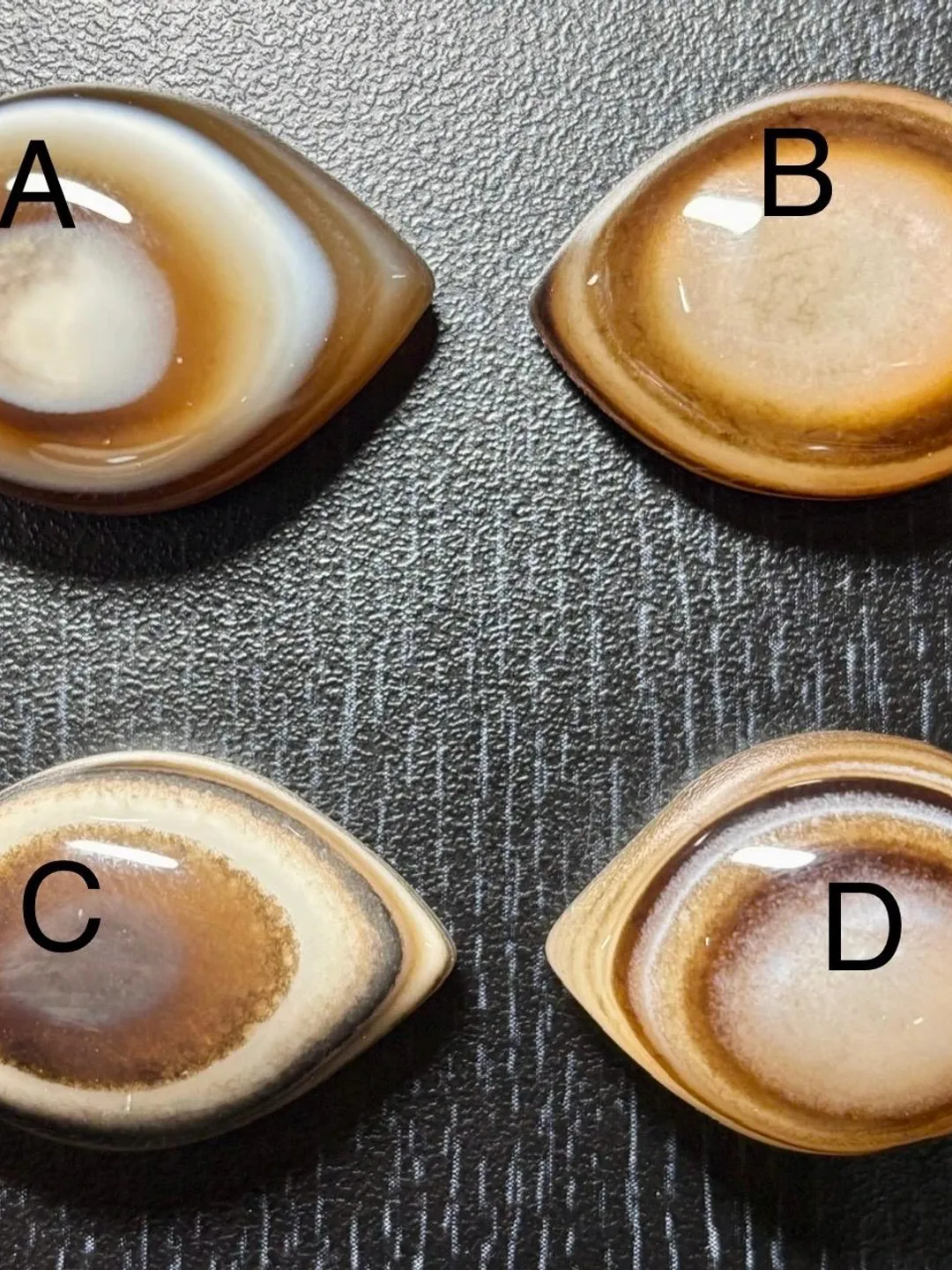 Handmade Black Banded Agate Cabochon Eyes: Natural Gemstone Jewellery