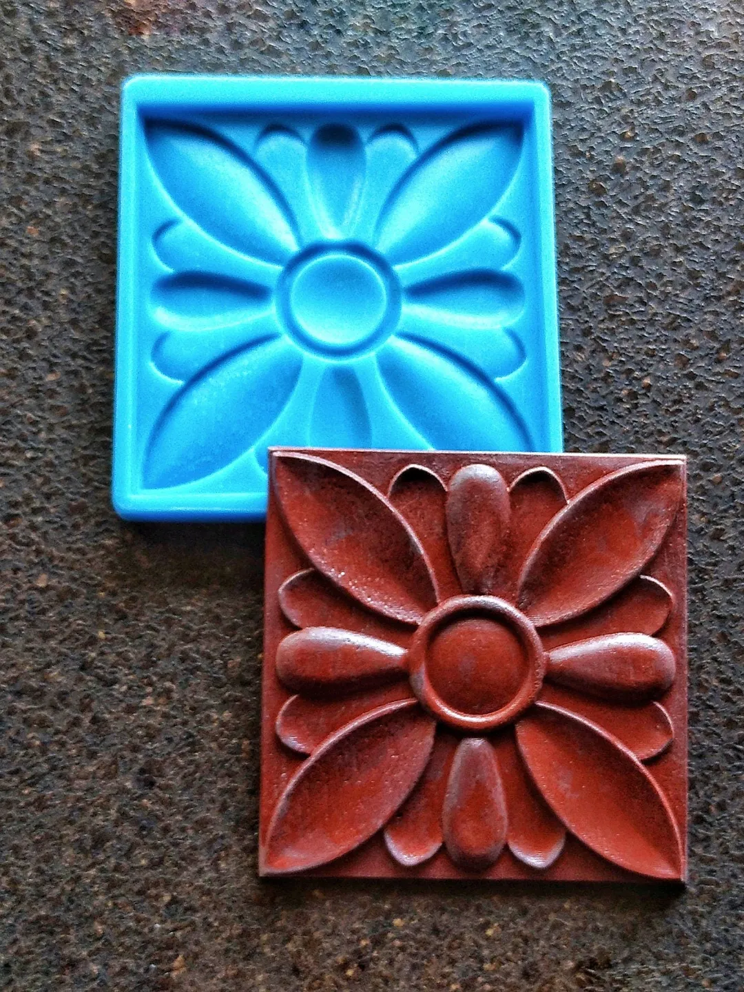 Silicone Mold for Square tile with texture 3,93 x 3,93in (10x10cm ...