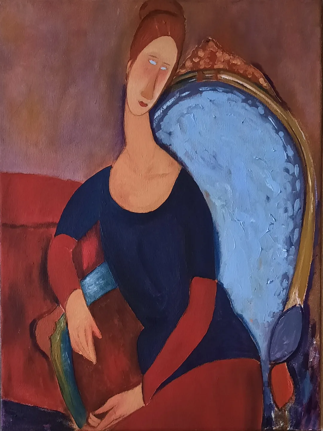 African woman oil painting