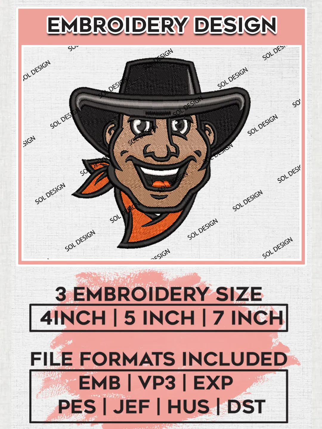 NCAA UT Rio Grande Valley Vaqueros Mascot Logo Embroidery Designs, NCAA ...
