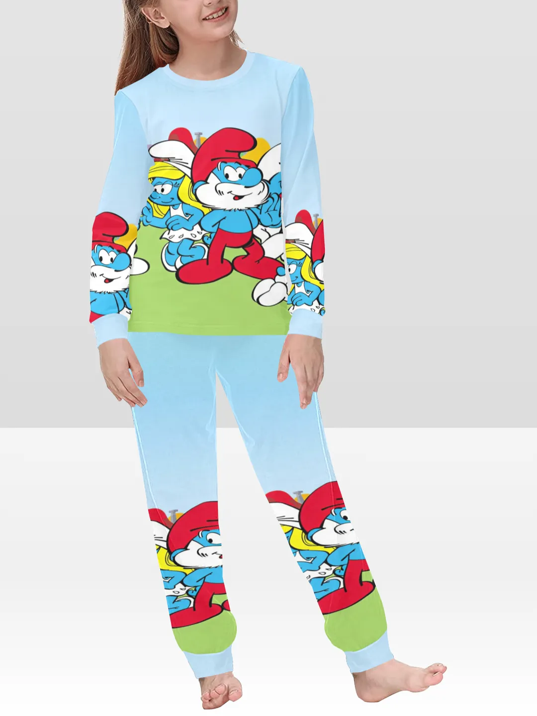 Smurfs Kids Girls Pajamas Set, PJ Set pajama loungewear sleepwear
