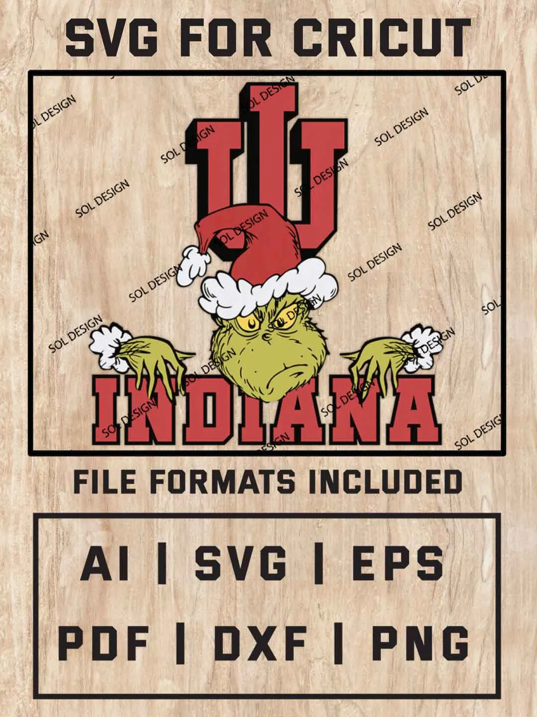 Grinch Indiana Hoosiers SVG, NCAA SVG Design, NCAA Indiana Hoosiers SVG ...