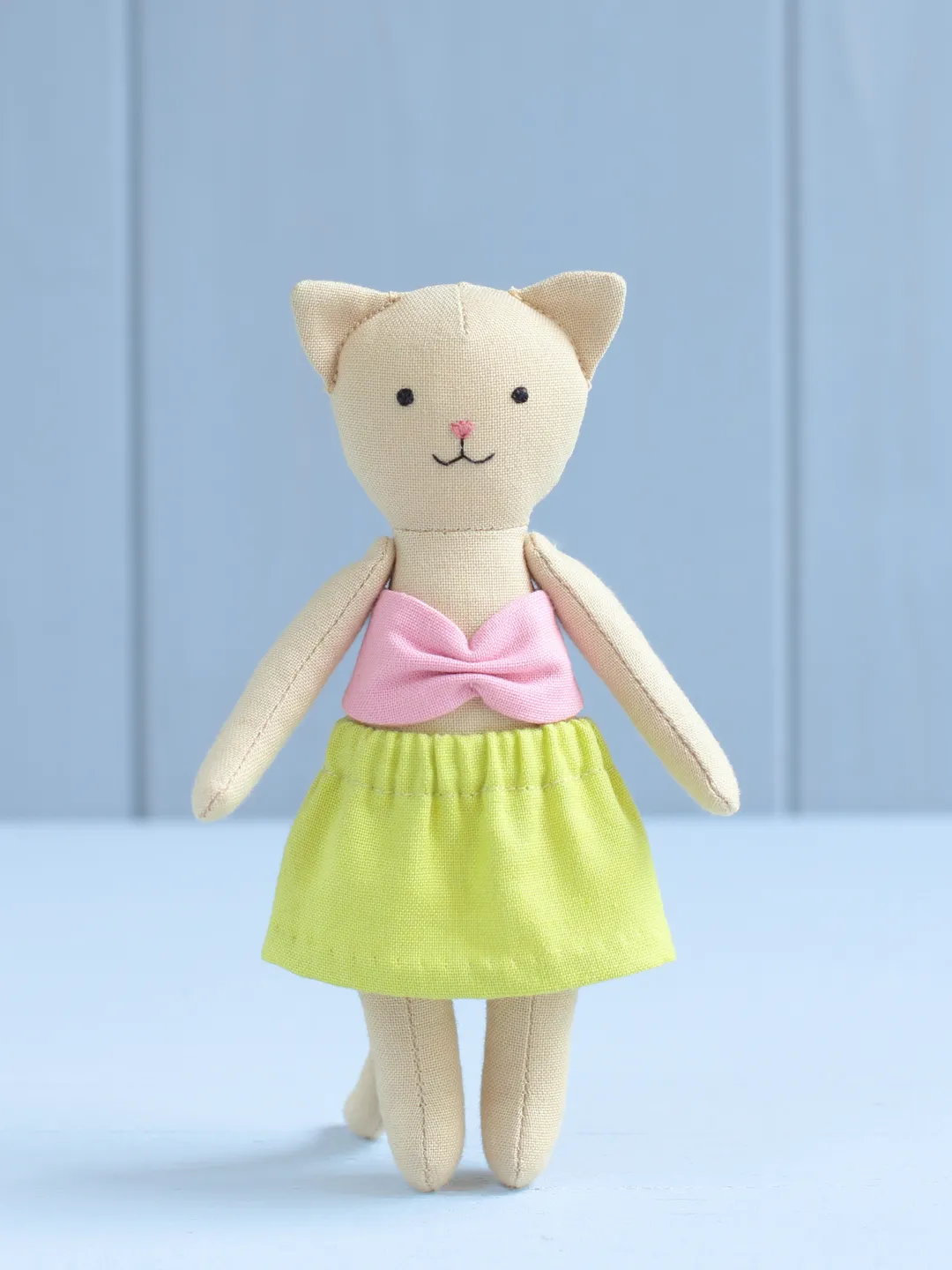 PDF Mini Cat Stuffed Animal with Set of Clothes Sewing Pattern