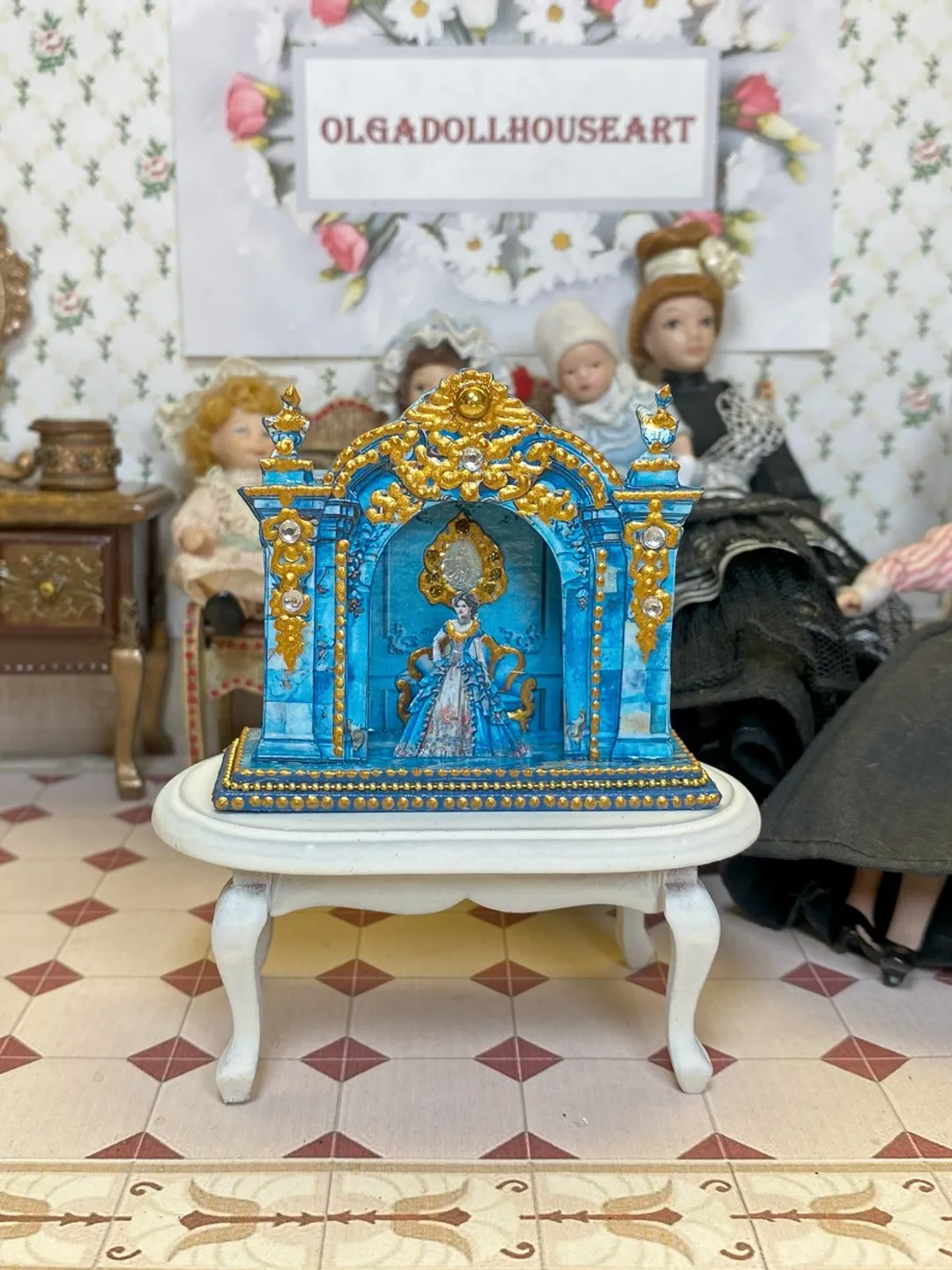 Puppet theater. Theater for a dollhouse. Handmade. Miniature dollhouse ...