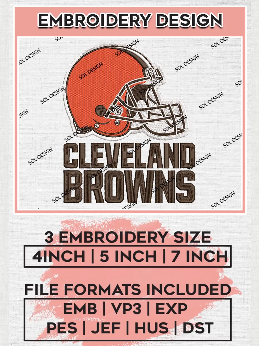 NFL Cleveland Browns Embroidery Designs, NFL Browns, NFL Embroidery ...