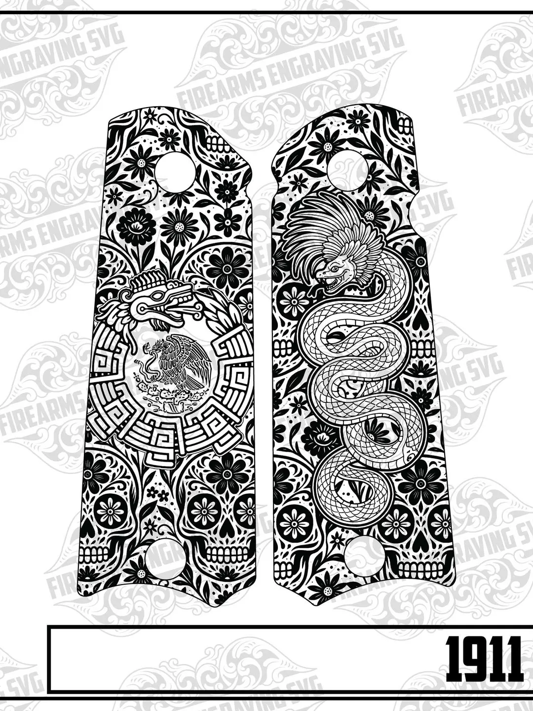 GRIP 1911 Engraving Design SVG - Instant Digital Download | Laser Cut