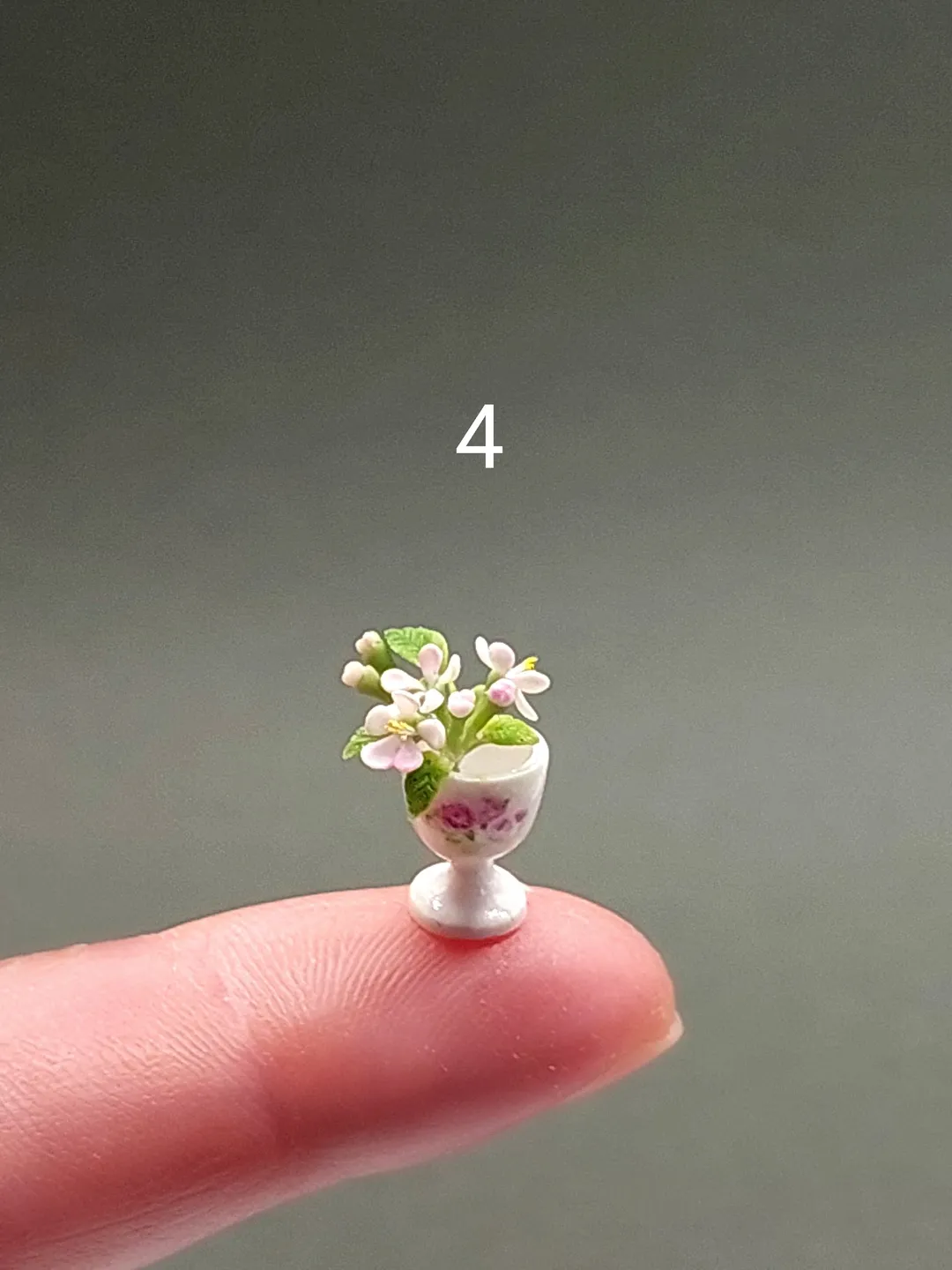 Miniature Floral Easter Spring Composition in an Egg Stand 1:12 scale ...
