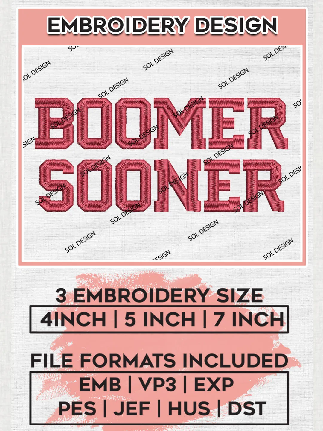 NCAA Boomer Sooner Team Writing Logo Embroidery Design Files, NCAA ...